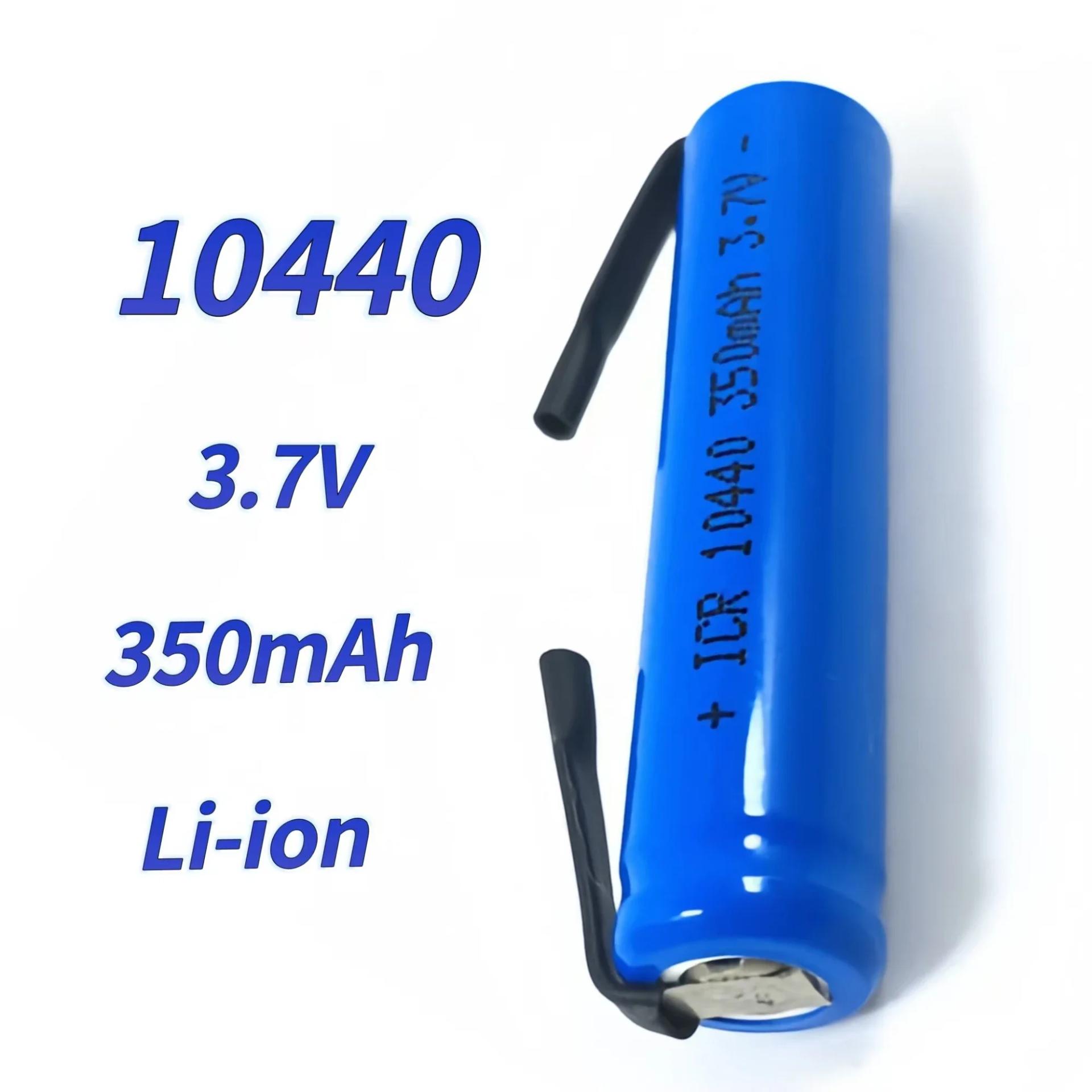 Bateria de Lítio AAA 10440 3.7V 350mAh com Abas de Solda